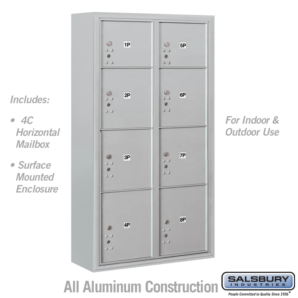 Salsbury Maximum Height Recessed Mounted 4C Horizontal Parcel Locker w ...
